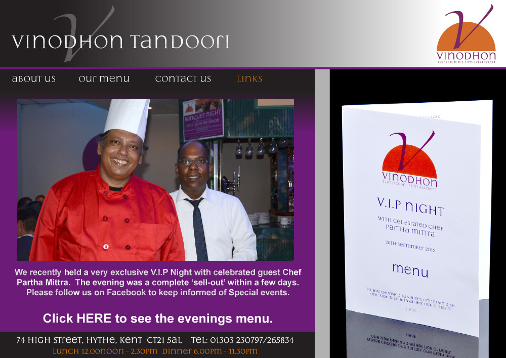 Welcome to The Vinodhon Tandoori - Special Events